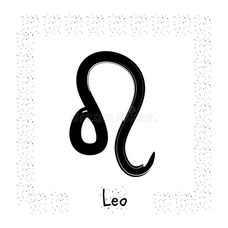 Leo Vector Zodiac Sign, Hand Drawn with Ink Brush Stock Vector ...