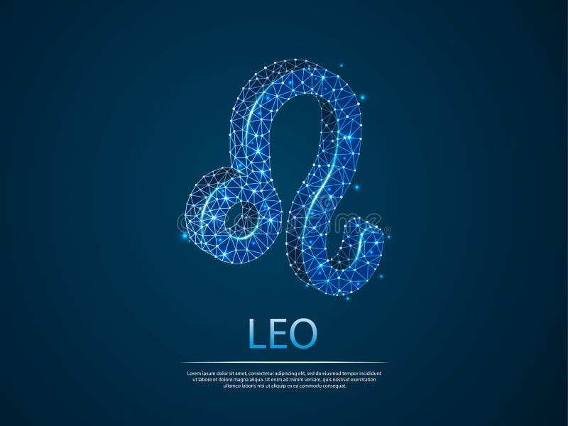 Leo Zodiac 3D Low Poly Abstract Illustration . Vector Digit Wireframe ...