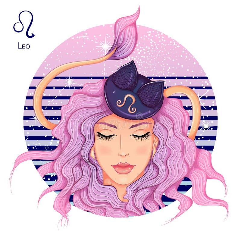 Leo Zodiac Sign As Beautiful Girl Stock Illustrations 121 Leo Zodiac
