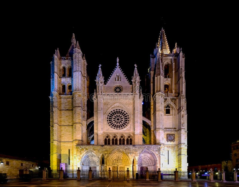 Leon Cathedral - Spain stock image. Image of tourism - 259691341