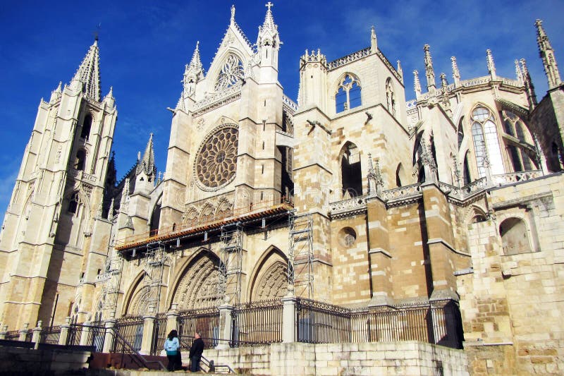 Leon gothic cathedral editorial stock image. Image of history - 37572694