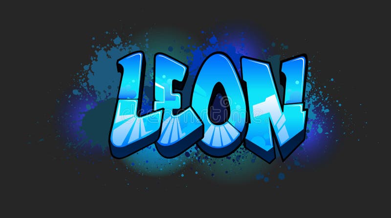 Leon Graffiti Name Design stock vector. Illustration of singleword ...