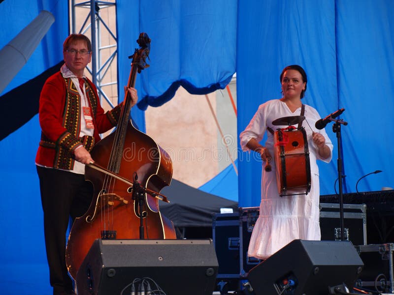 Wind Instruments Performers Have Fun Playing Music in the Moldovan ...