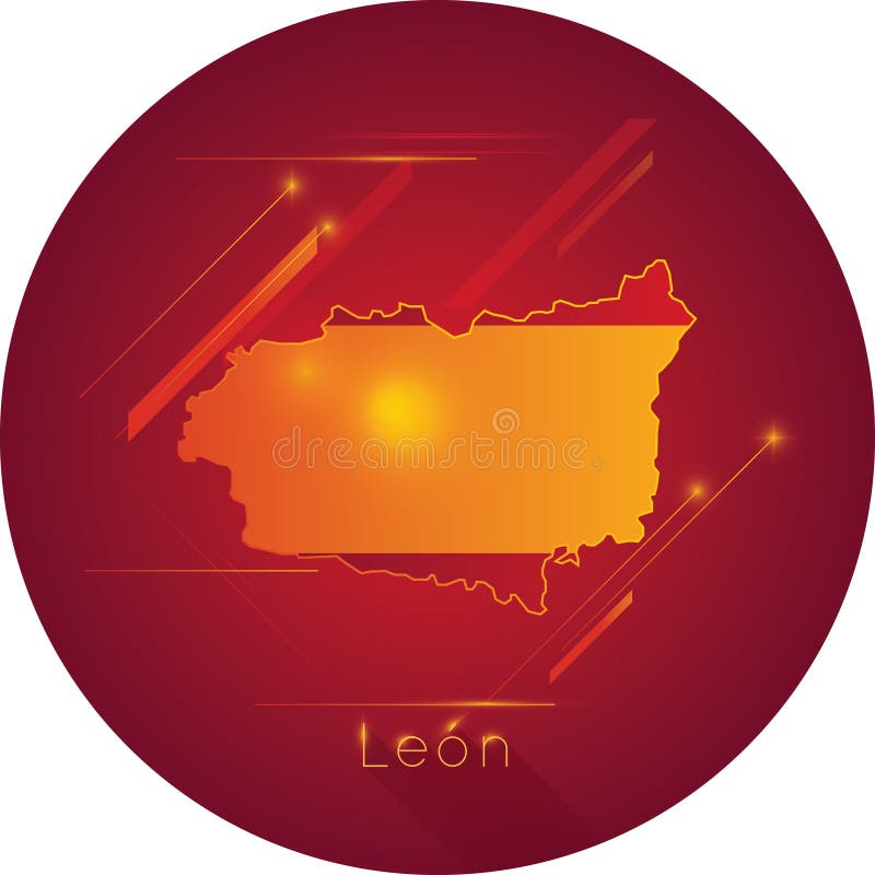 Leon Map. Vector Illustration Decorative Design Stock Illustration ...