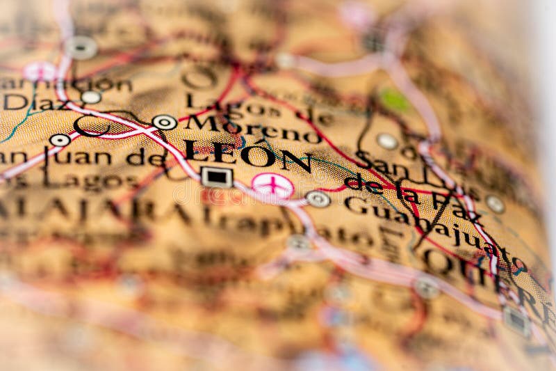 Leon, Mexico Highlighted on a World Map Stock Image - Image of ...