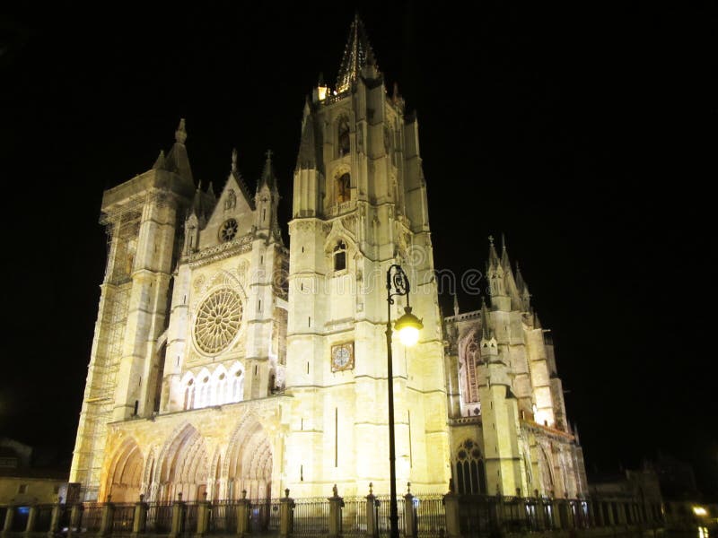 Leon by night stock photo. Image of architecture, tourism - 38143246