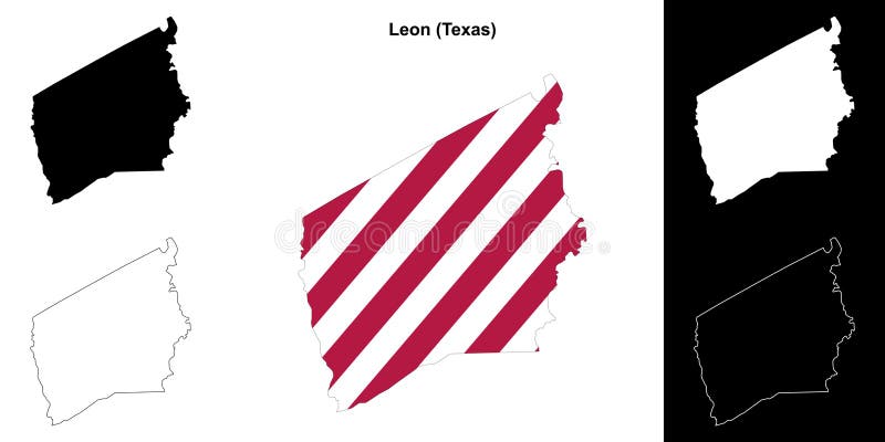 Leon outline map stock vector. Illustration of texas - 324147889