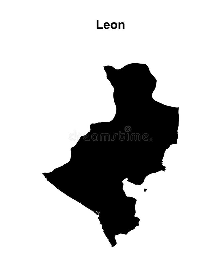Leon outline map stock vector. Illustration of tourism - 360613697