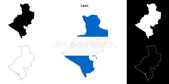 Leon outline map stock vector. Illustration of outline - 356723281