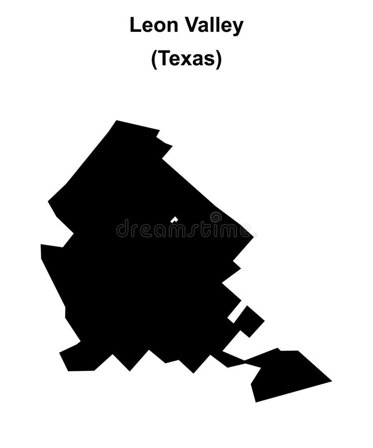 Leon Valley outline map stock illustration. Illustration of empty ...