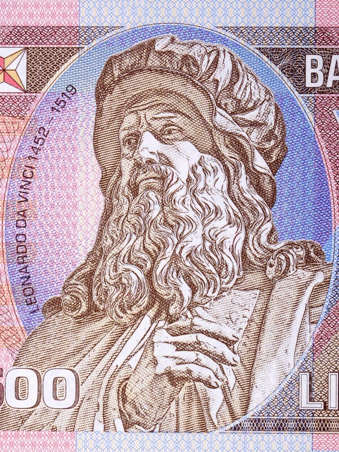 Leonardo Da Vinci a Portrait from Money Stock Photo - Image of money ...