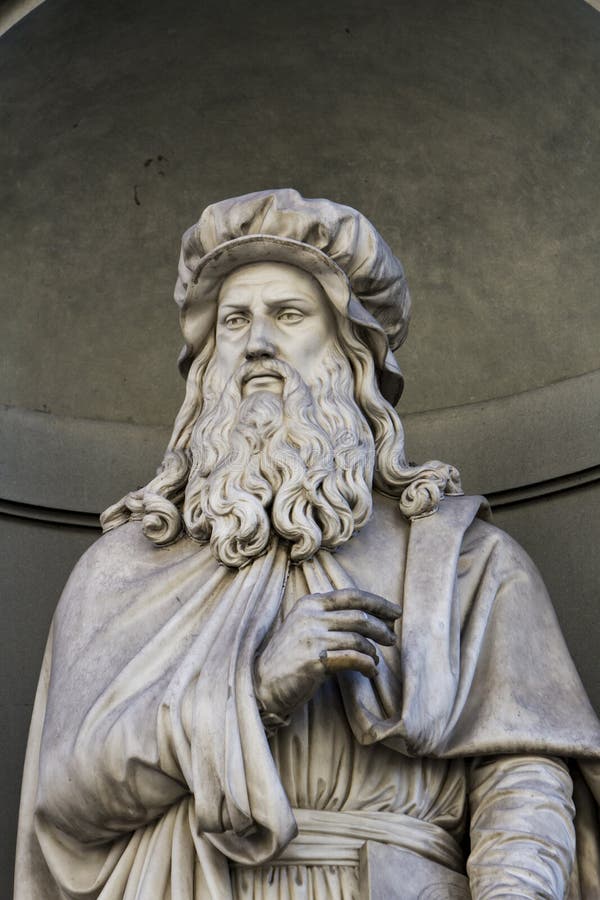 Leonardo Da Vinci Monument in Florence, Italy Stock Photo - Image of ...