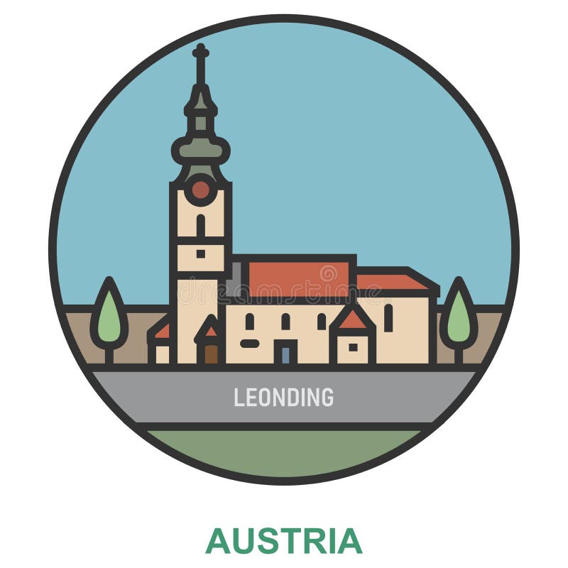 Leonding. Cities and Towns in Austria Stock Vector - Illustration of ...