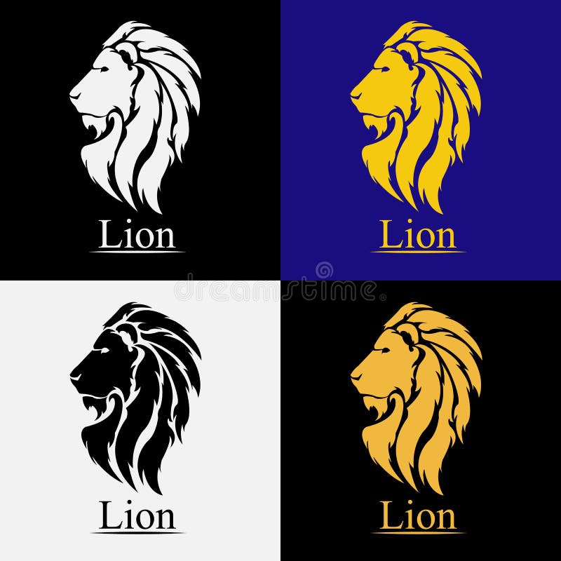 Leone del logos a colori illustrazione di stock. Illustrazione di lusso ...