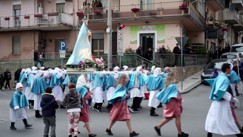Traditional Easter Procession of Risen Christ, Leonforte Stock Video ...