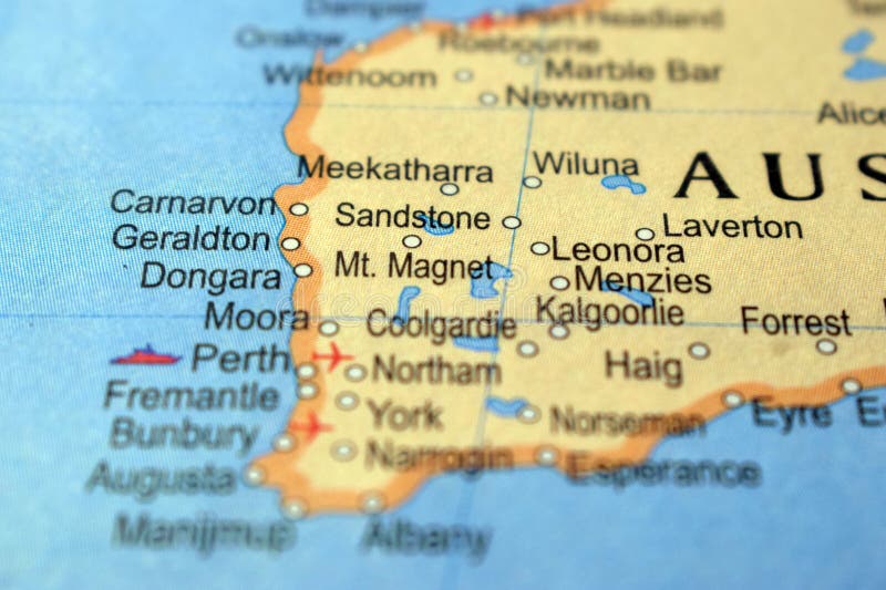 Leonora-Australia Political Map or Administrative Map with Blurry ...