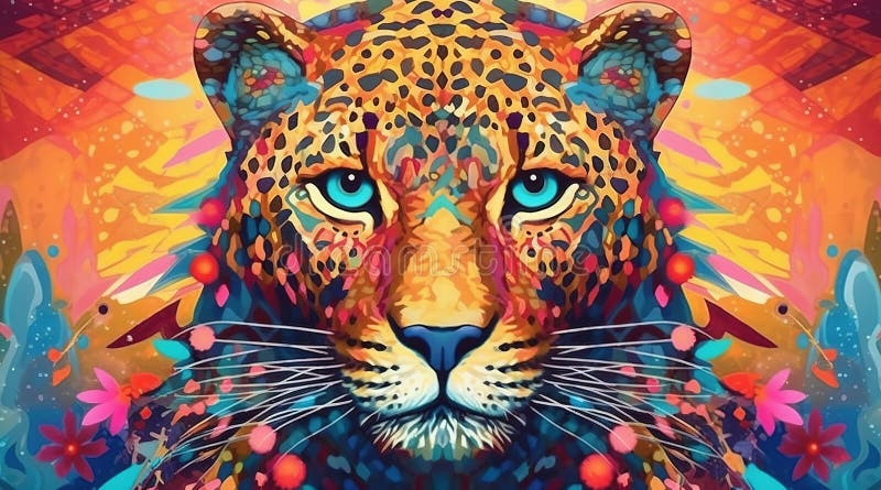 Leopard Abstract Art AI Generative Stock Illustration - Illustration of ...