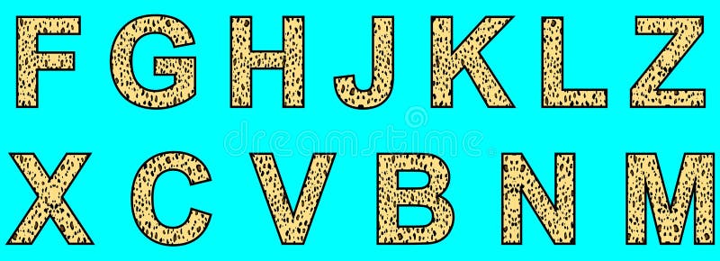 Leopard Animal Print Alphabet Typography Collection Set Pack ...