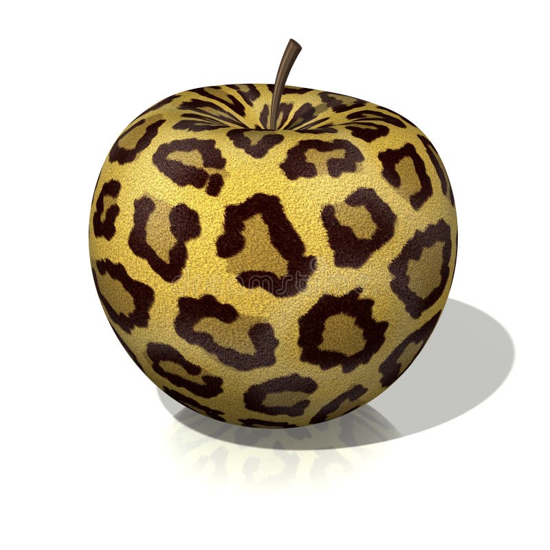 Leopard apple stock illustration. Illustration of white - 13436558
