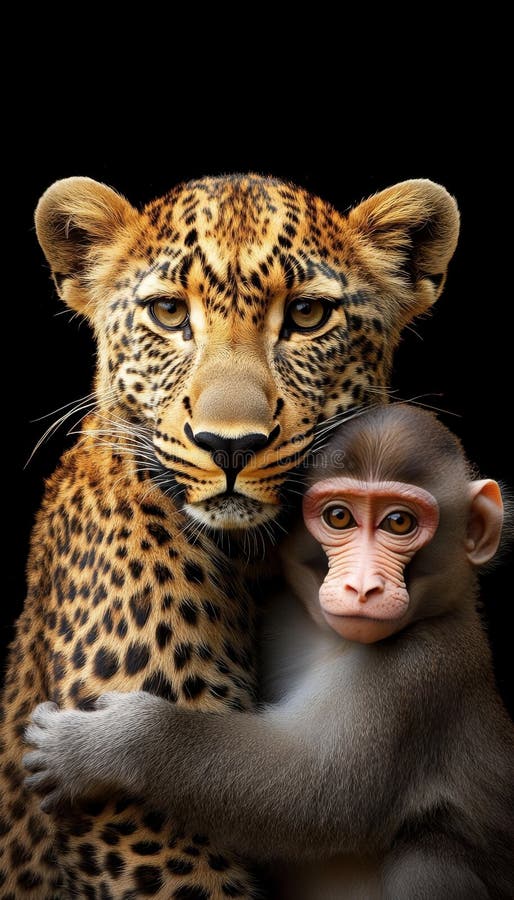 Leopard and Baboon the Unlikely Bond of Predator and Prey, Portrait on ...