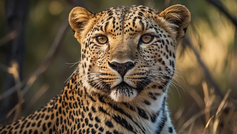 Leopard in Botswana National Park Outdoor Stock Illustration ...