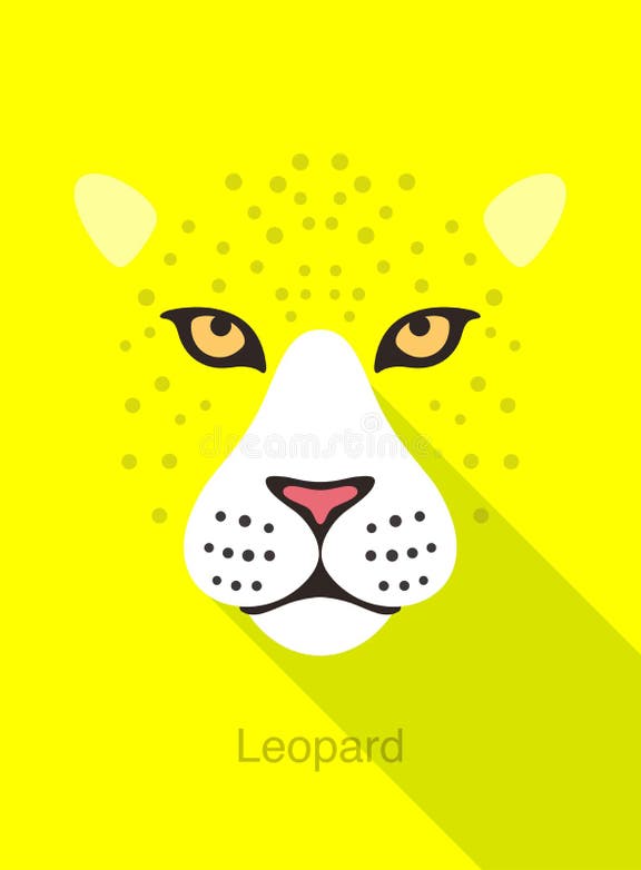 Leopard Cartoon Face Icon, Vector Illustration Stock Vector ...