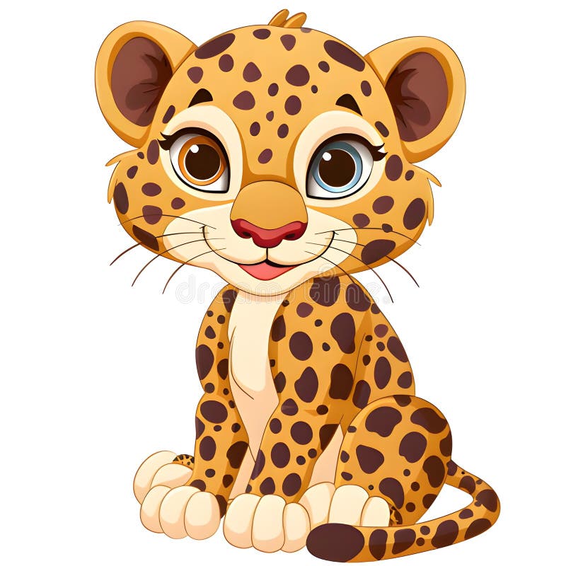 Leopard cartoon isolated stock illustration. Illustration of predator ...