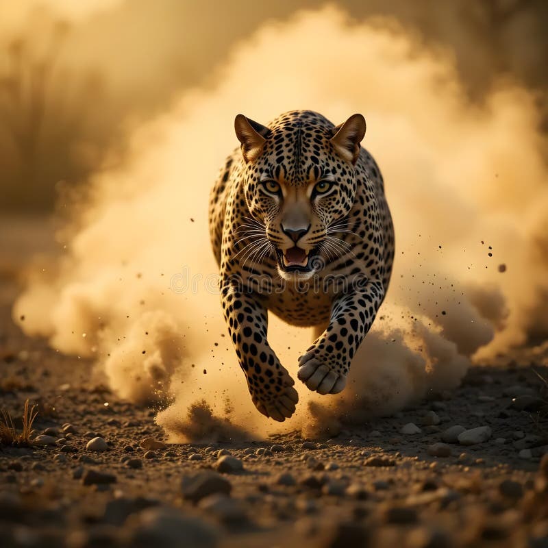 "Leopard Charging Forward – Powerful Predator in Action Wildlife ...