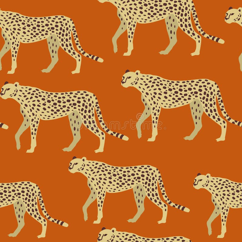 Leopard, Cheetah Surface Pattern, Panther on Orange Repeat Pattern for ...