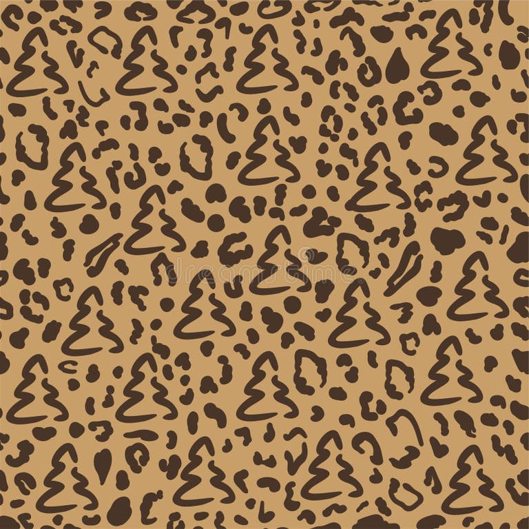 Leopard Christmas Tree Pattern, Leopard Texture, Seamless Repeatable ...