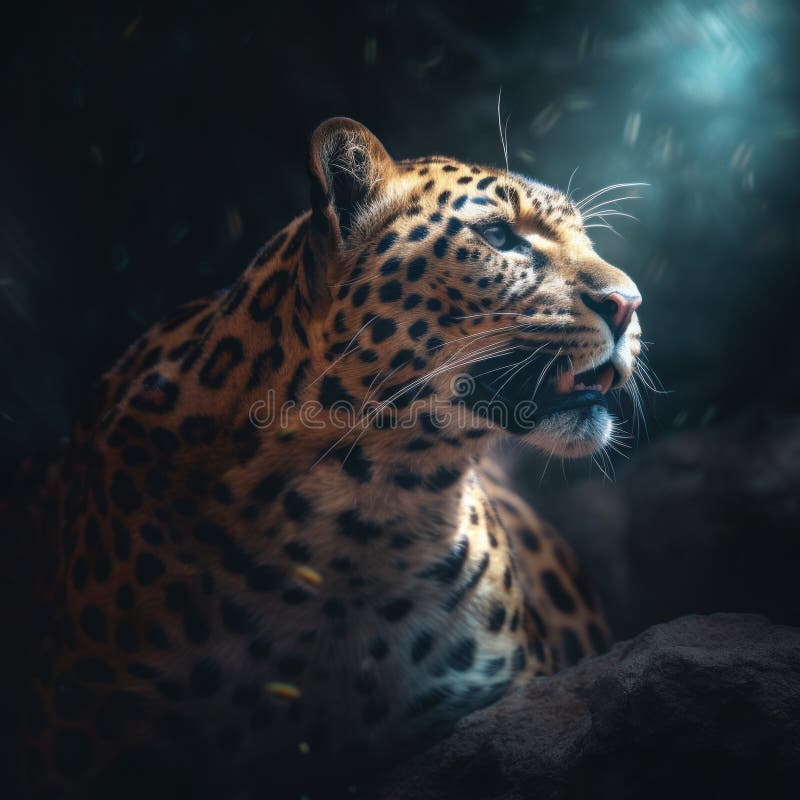 Leopard Close Up Generative AI Stock Illustration - Illustration of ...