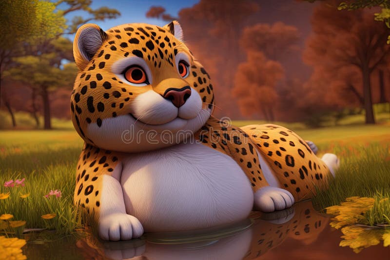 Overweight Obese Smiling Whale Cute Fat Animal Illustration Generative ...