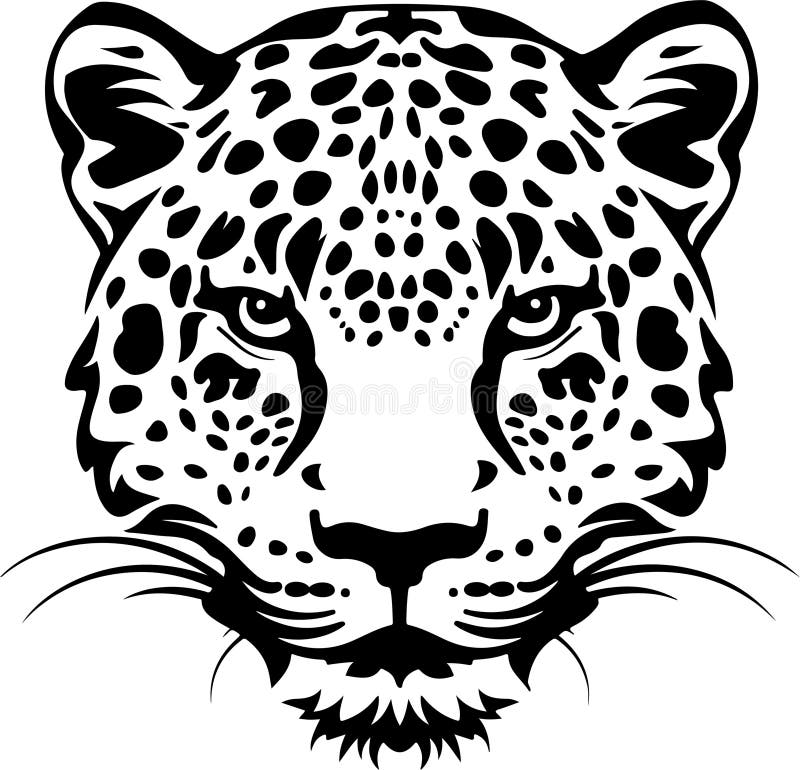 Leopard Face Logo Vector Illustration Silhouette Stock Vector ...