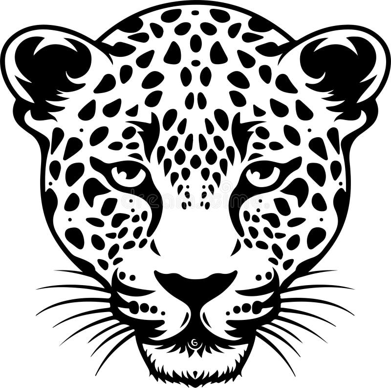 Leopard Face Logo Vector Illustration Silhouette Stock Vector ...