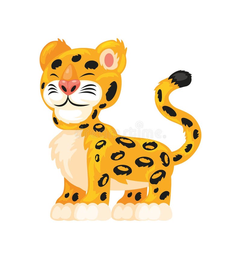 Leopard feline cartoon stock vector. Illustration of cartoon - 317609457