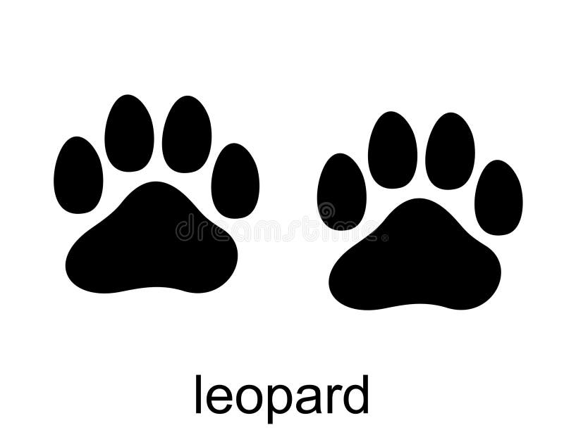 Leopard Footprint. Leopard Track. Black Silhouette Design. Vector ...