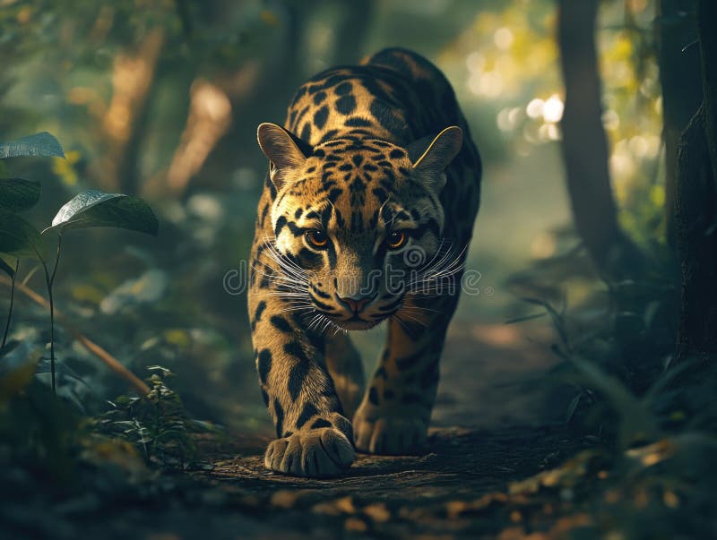 Leopard in Forest stock photo. Image of trees, predator - 378573858
