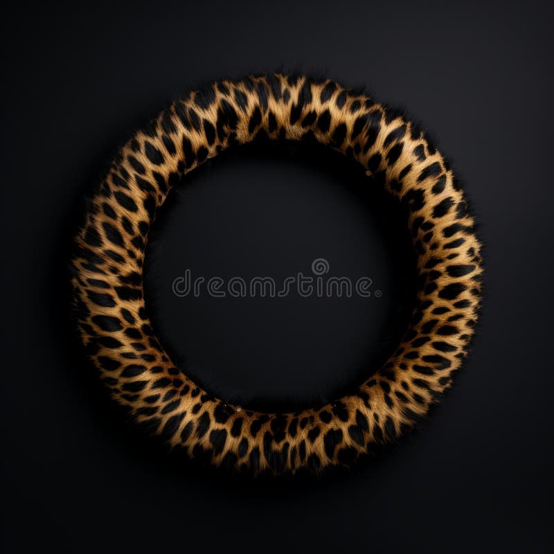 Leopard with Round Frame for Banner, Poster, and Greeting Card Stock ...