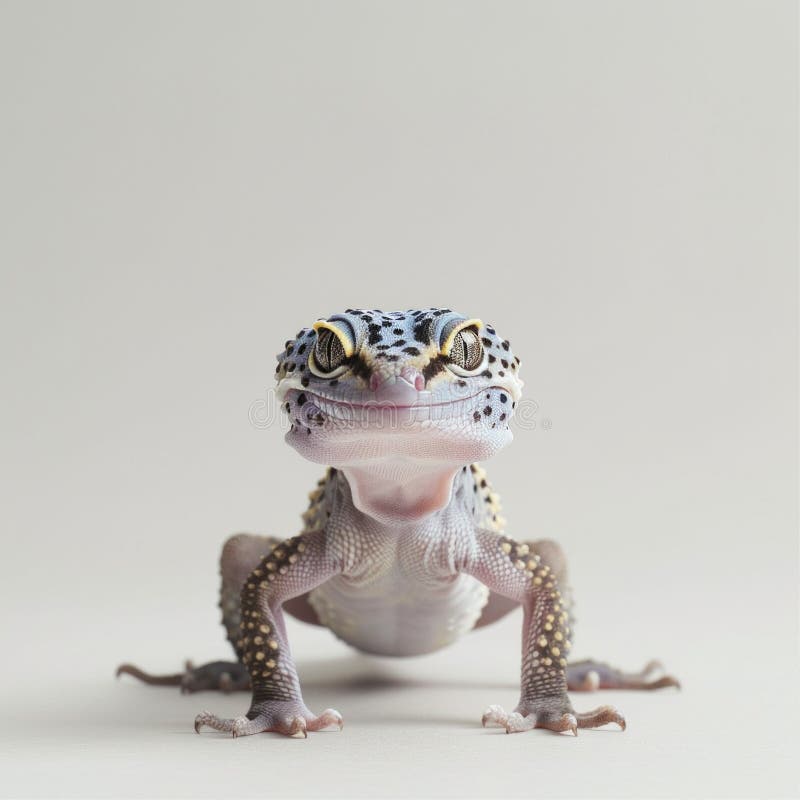 A Leopard Gecko Showcasing Its Vibrant Spotted Patterns and Expressive ...