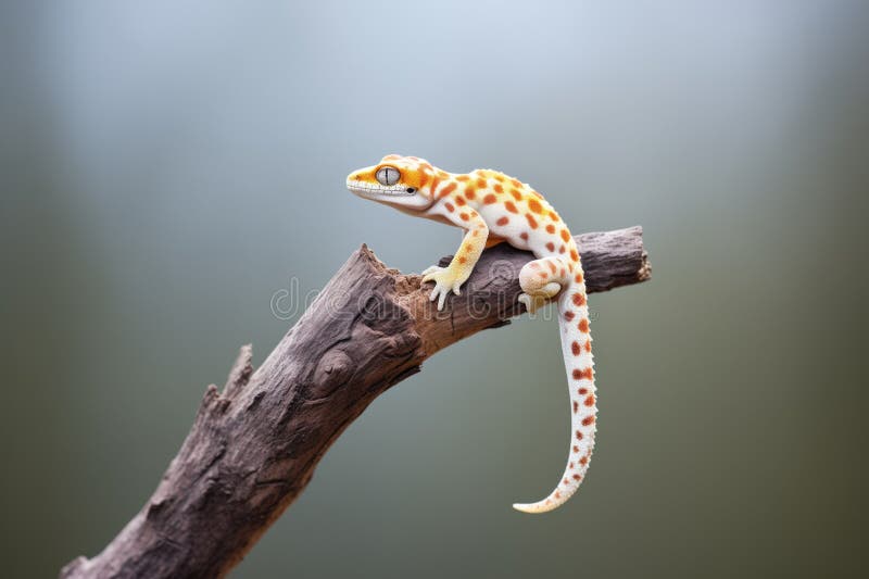 Leopard Gecko on a Textured Tree Snag Stock Illustration - Illustration ...