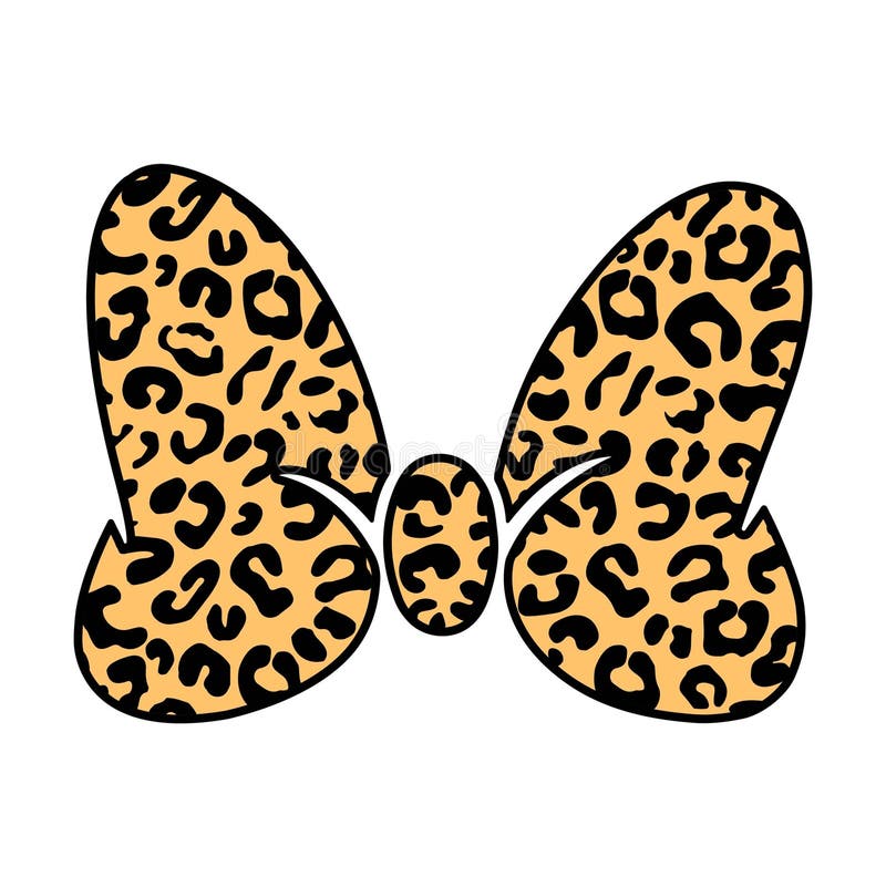 Leopard Hair Bow, Cheetah Hari Bow on the White Background. Isolated ...
