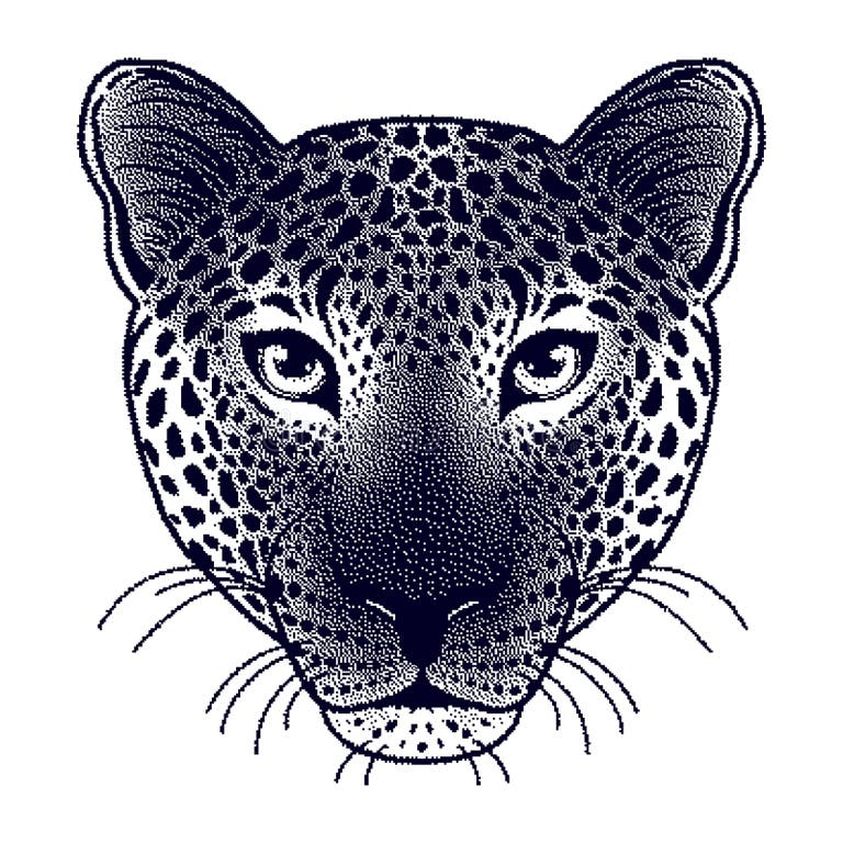 Leopard Head with Bitmap Effect Stock Vector - Illustration of nature ...