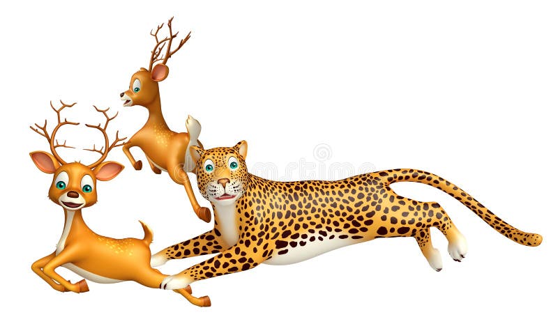 Leopard hunting Skunk stock illustration. Illustration of school - 70068028