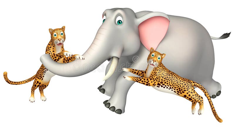 Leopard hunting Skunk stock illustration. Illustration of school - 70068028