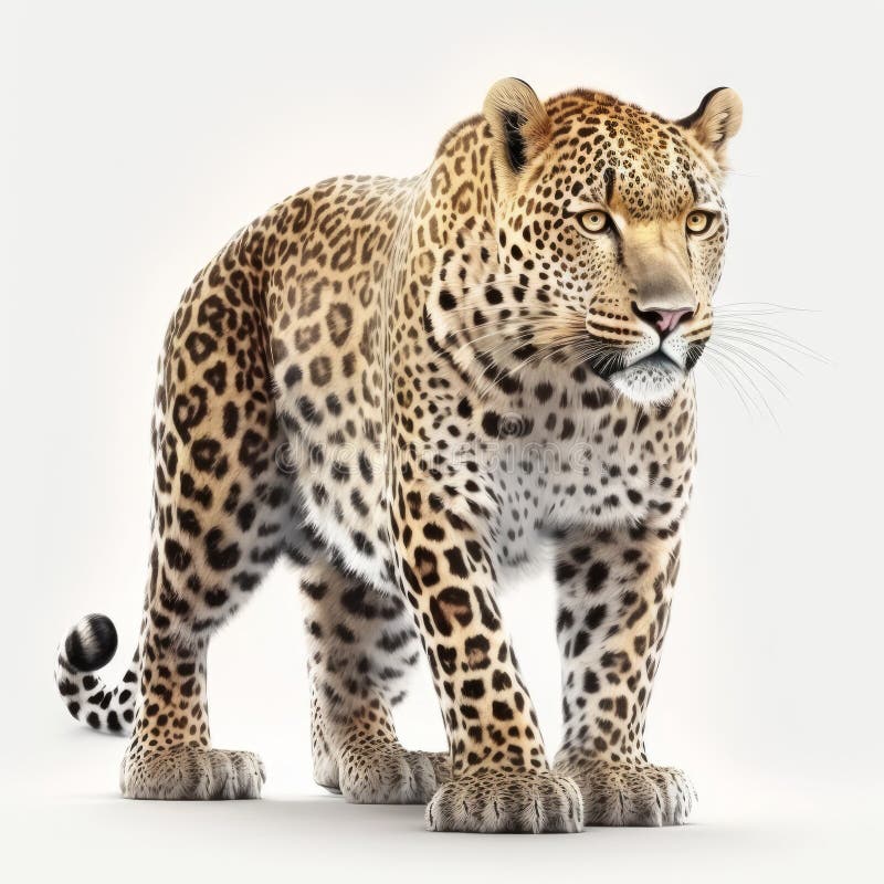 Leopard Hyper Realistic Photo on White Background Generative AI Stock ...