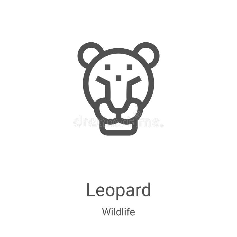 Leopard Icon Vector from Wildlife Collection. Thin Line Leopard Outline ...