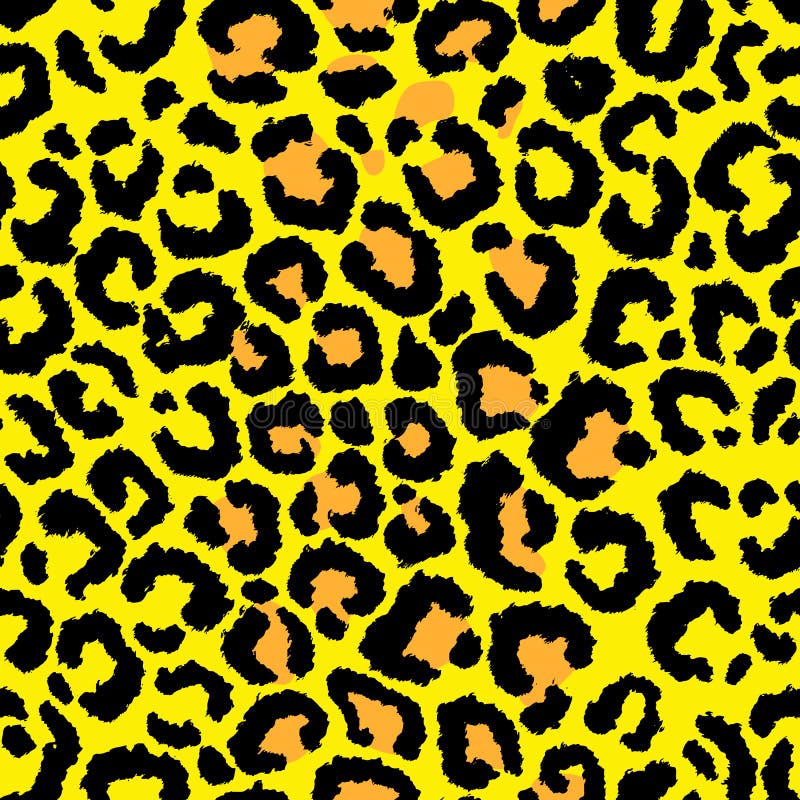 Leopard Imitation Seamless Yellow Pattern. Vector Illustration Stock Illustration - Illustration ...