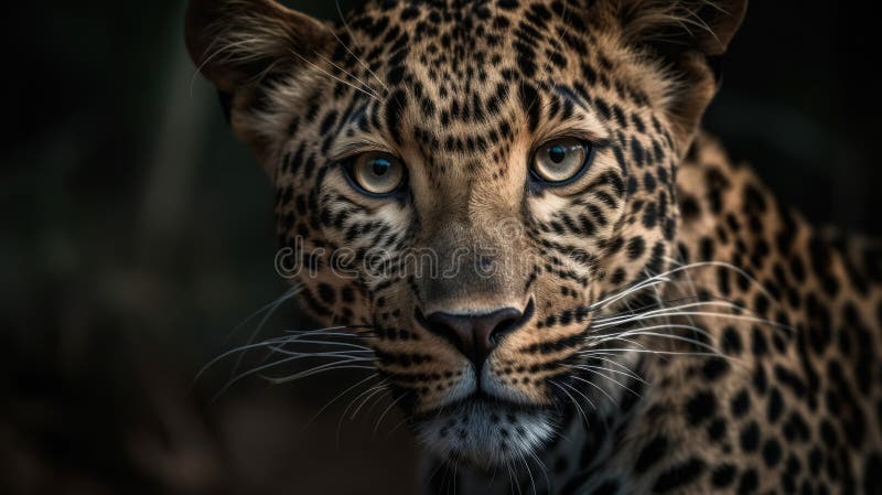 Leopard. Leopard in Front Walking. Leopard Portrait. Stock Illustration ...