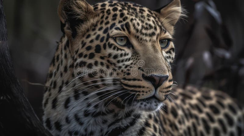 Leopard. Leopard in Front Walking. Leopard Portrait. Stock Illustration ...