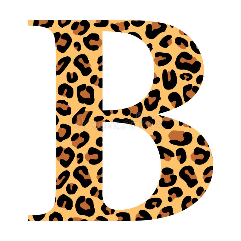 Leopard Letter B on the White Background. Isolated Illustration Stock ...
